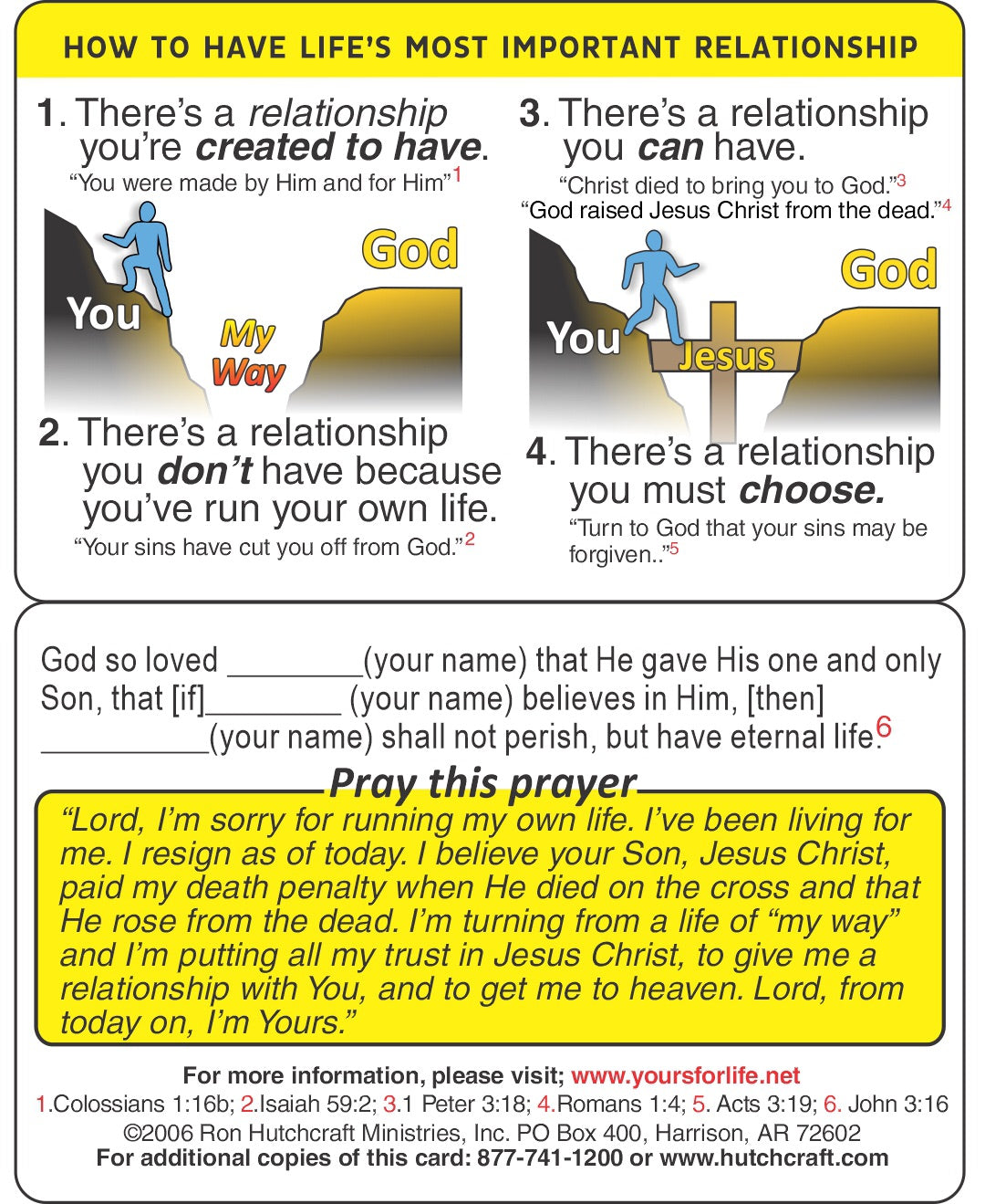 YOURS FOR LIFE - CARD PACKS – Hutchcraft Ministries